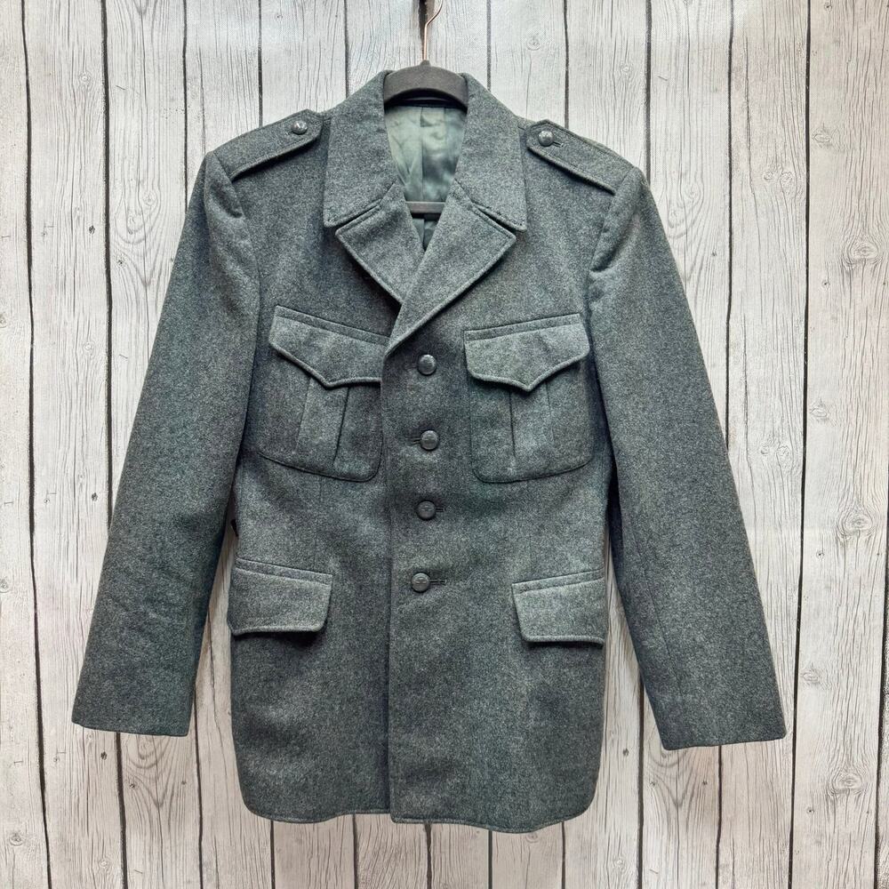 Vintage Swiss Army Wool Dress Jacket Satin Lined - Gem